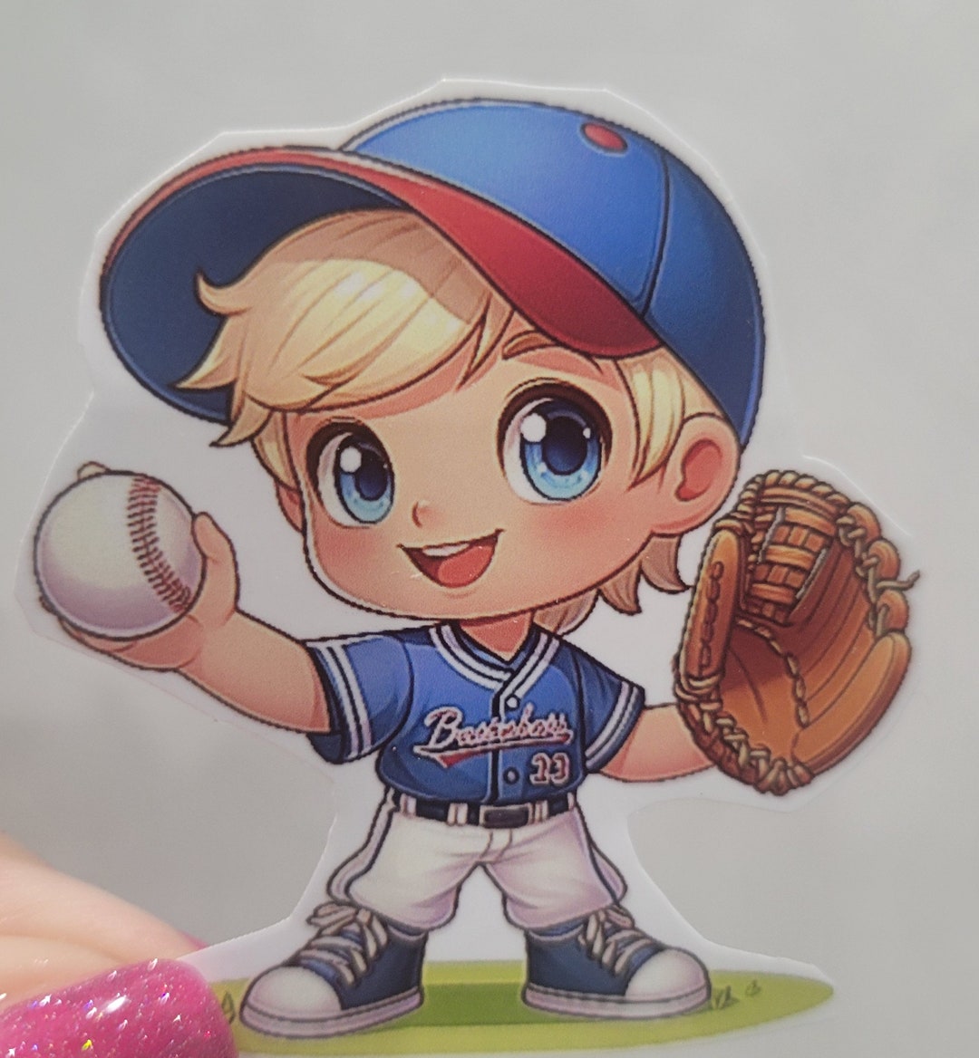 Baseball Pitcher Boy Vinyl Sticker Journals, Water Bottle, Cards ...