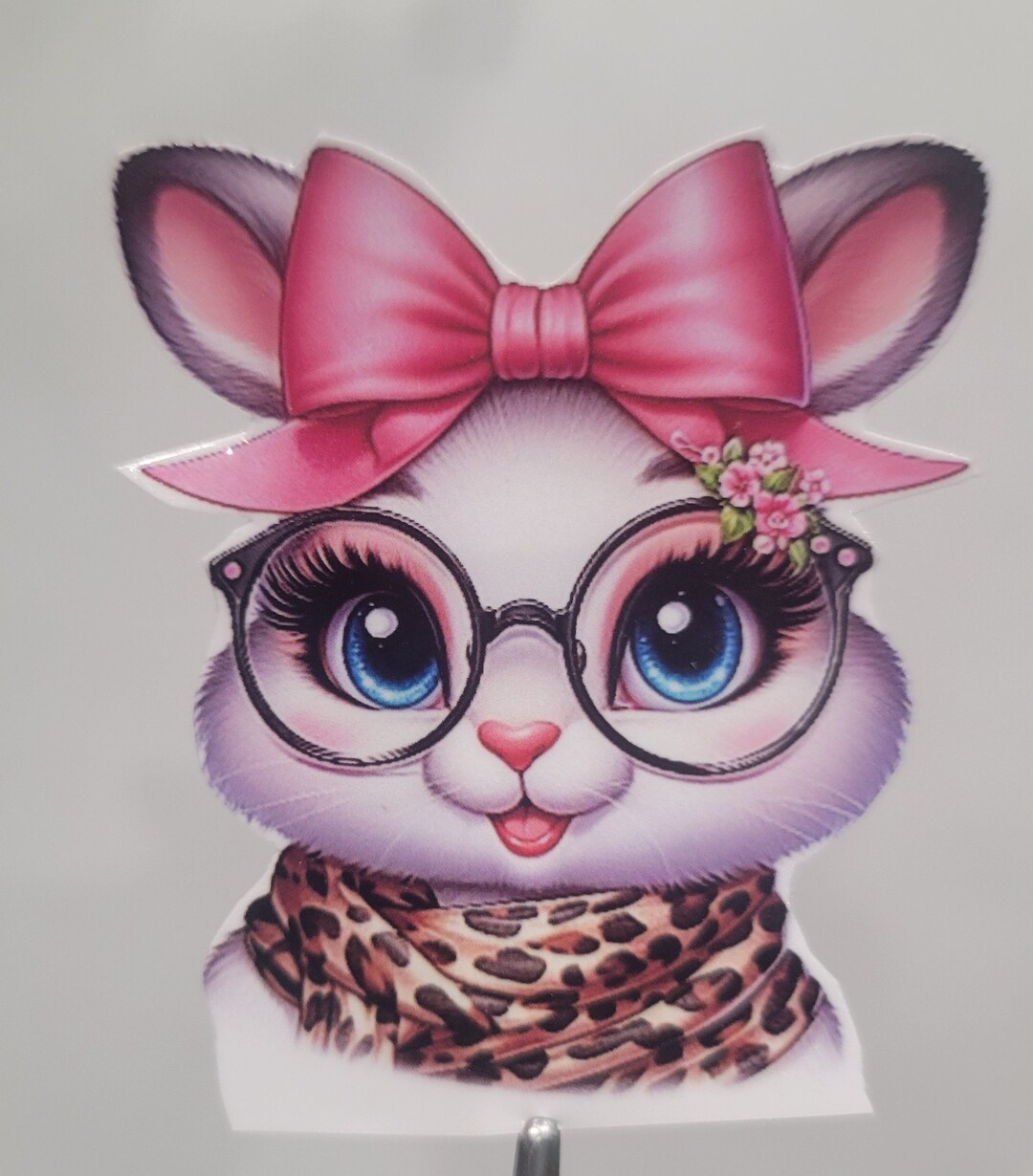 Bunny Glam Pink Princess in Eye Glasses Sticker, Tumbler, Laptop, Water ...