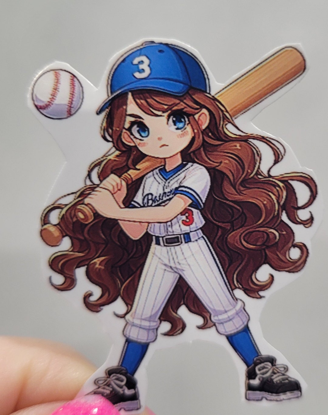 Baseball Girl Batter Vinyl Sticker Journals, Water Bottle, Cards ...