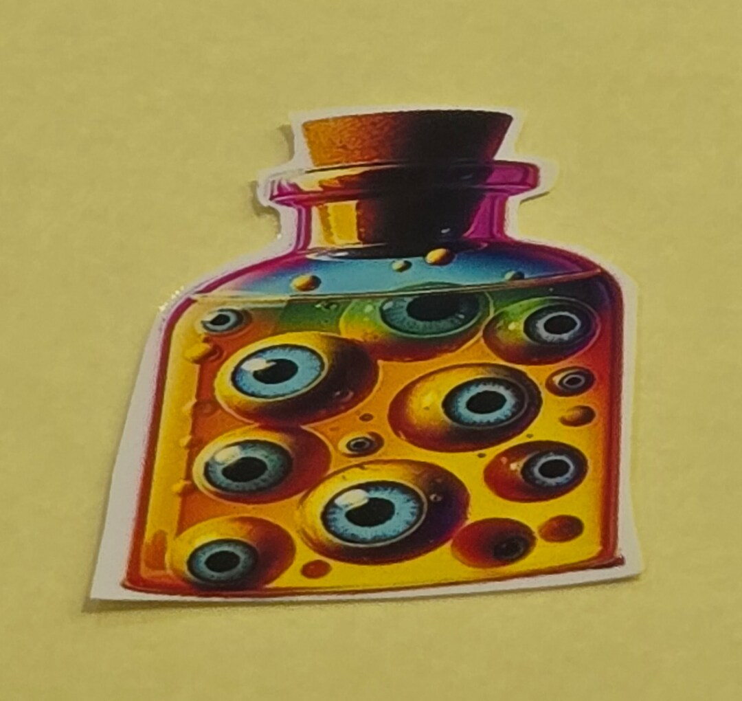 Halloween Potion Eye Balls Vinyl Sticker, Journals, Sticker Book, Jar ...