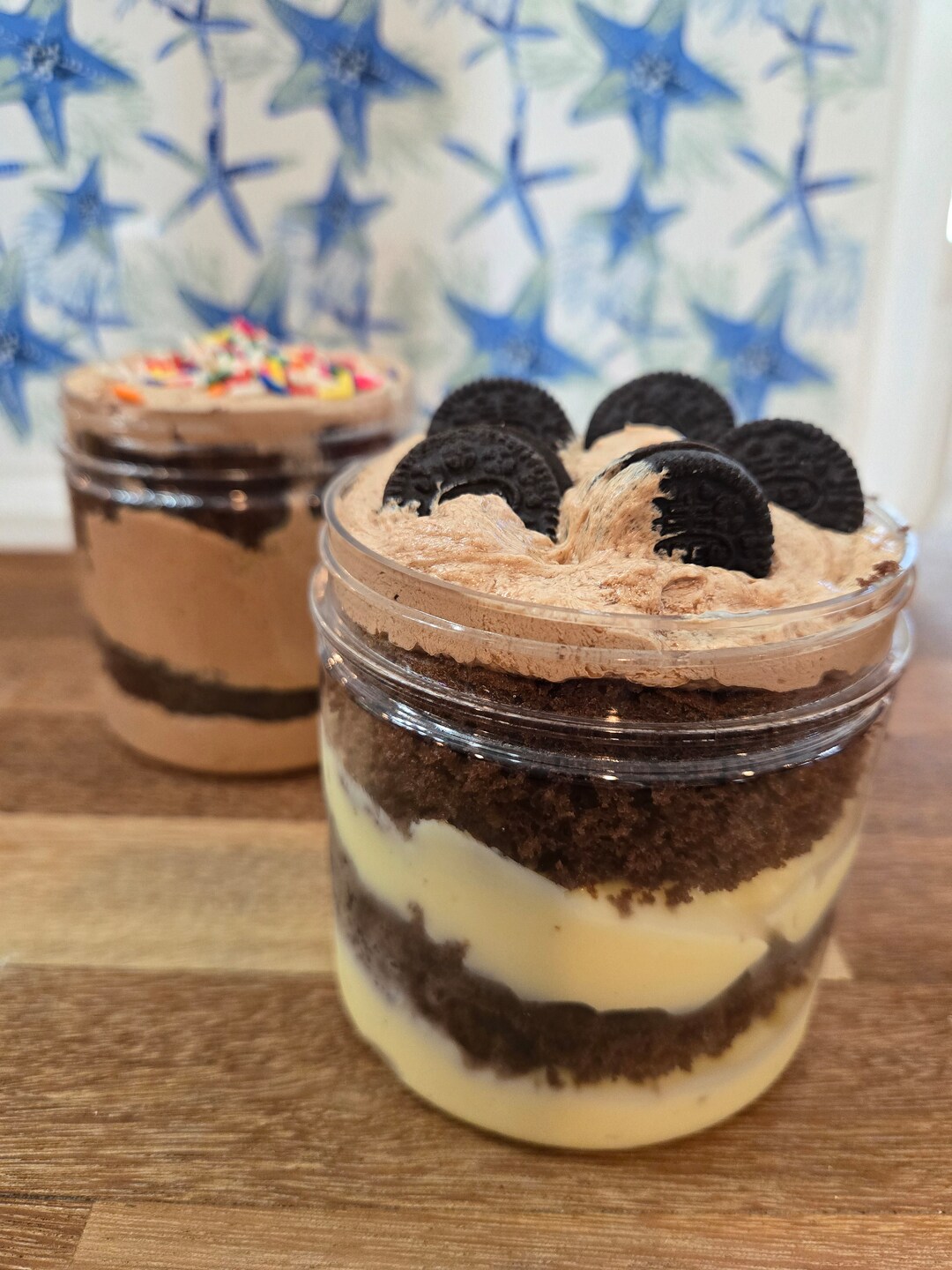 NEW 2 Chocolate Bavarian Cream Cakes in a Jars Chocolate Cake ...