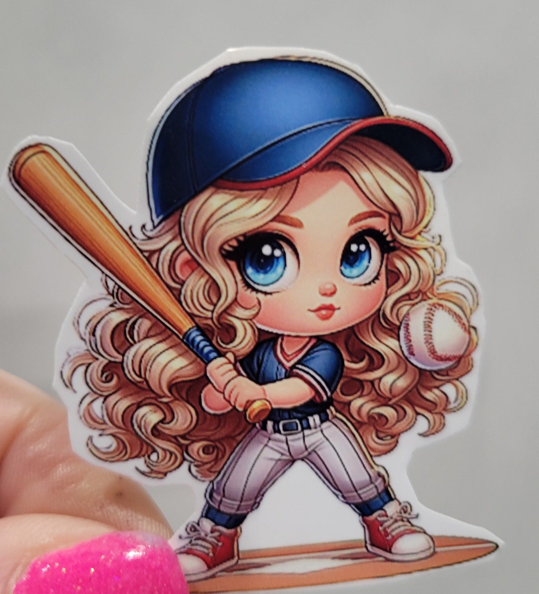 Baseball Girl Batter Vinyl Sticker, Waterproof Decal - Etsy