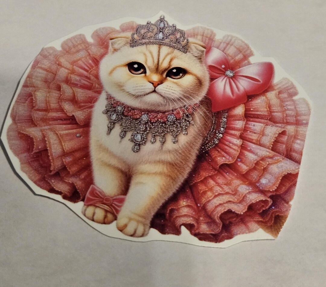 A Beautiful Cat Swifties Inspired Cat Sticker Scottish Fold Cat in a ...