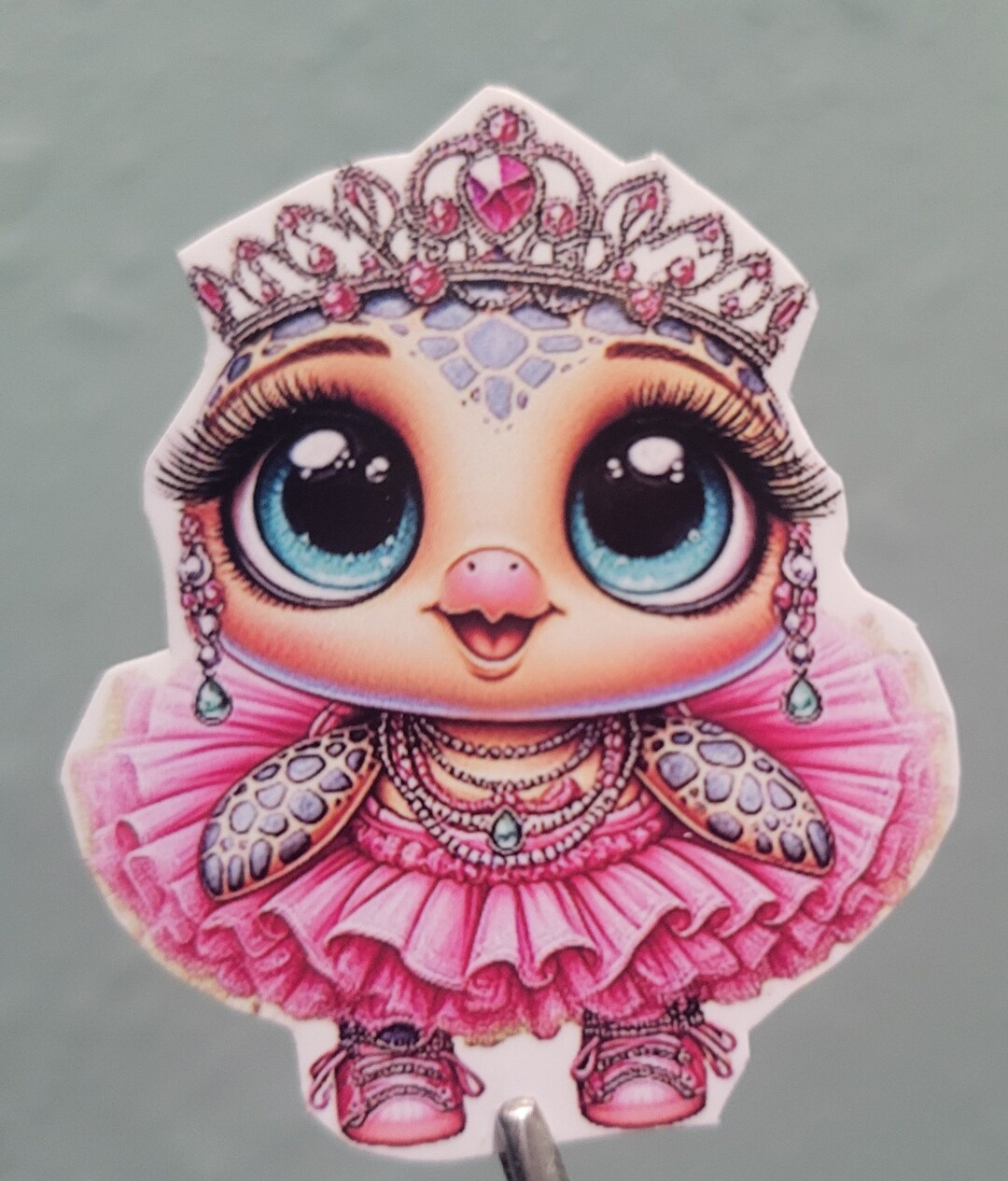 Kawaii Turtle Princess Sticker, Tutu and Tiara, Laptop Decal - Etsy