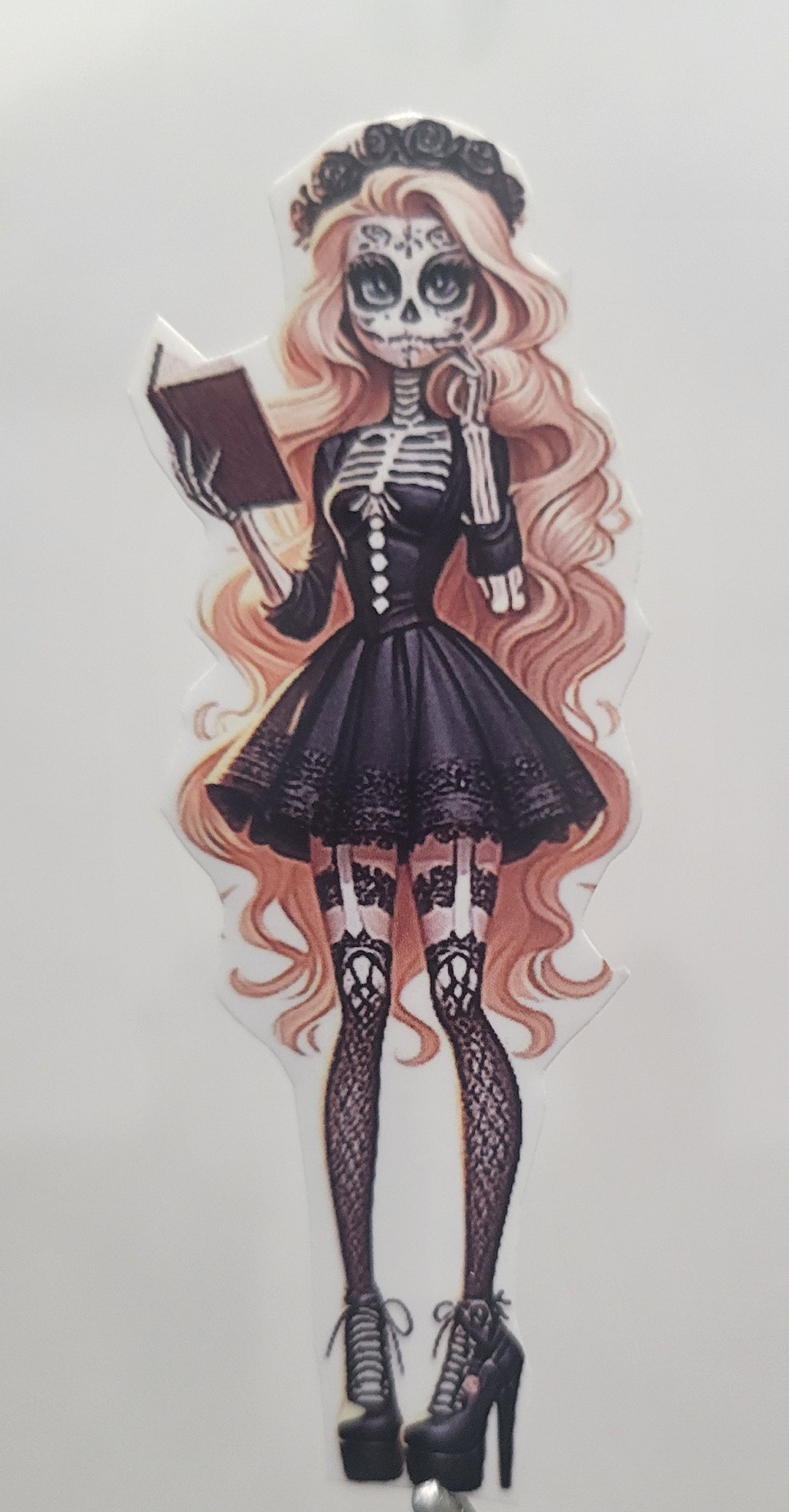 Glam Goth Skeleton Girl Sticker, Day of the Dead, Halloween - Etsy
