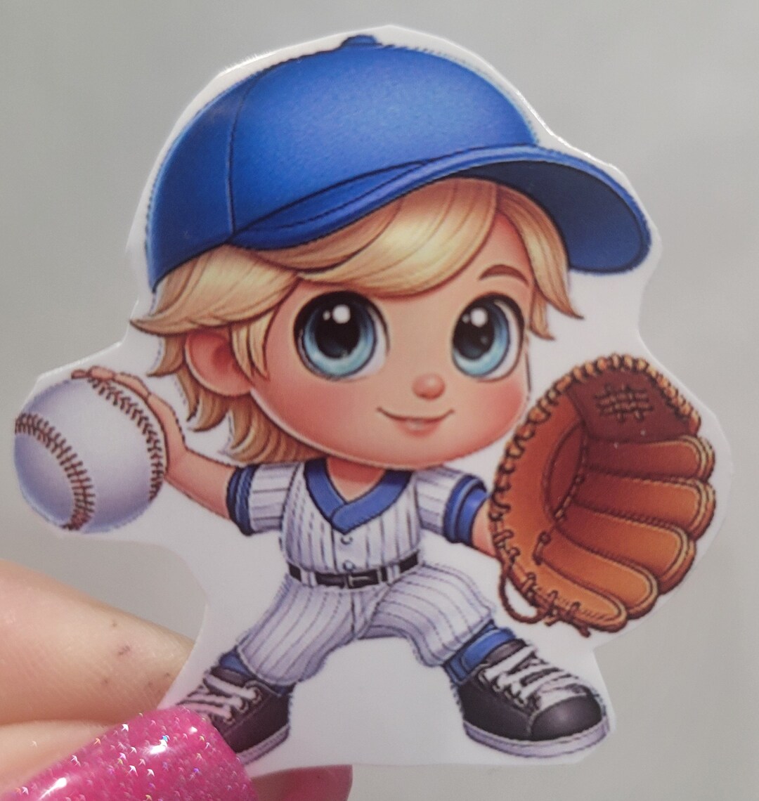 Baseball Pitcher Boy Vinyl Sticker Journals, Water Bottle, Cards ...