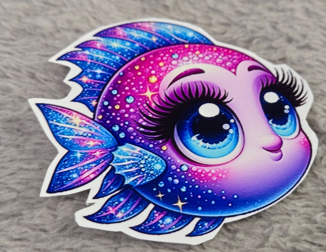 Adorable Fish Kawaii Vinyl Sticker, Journals, Sticker Book, Bottle ...
