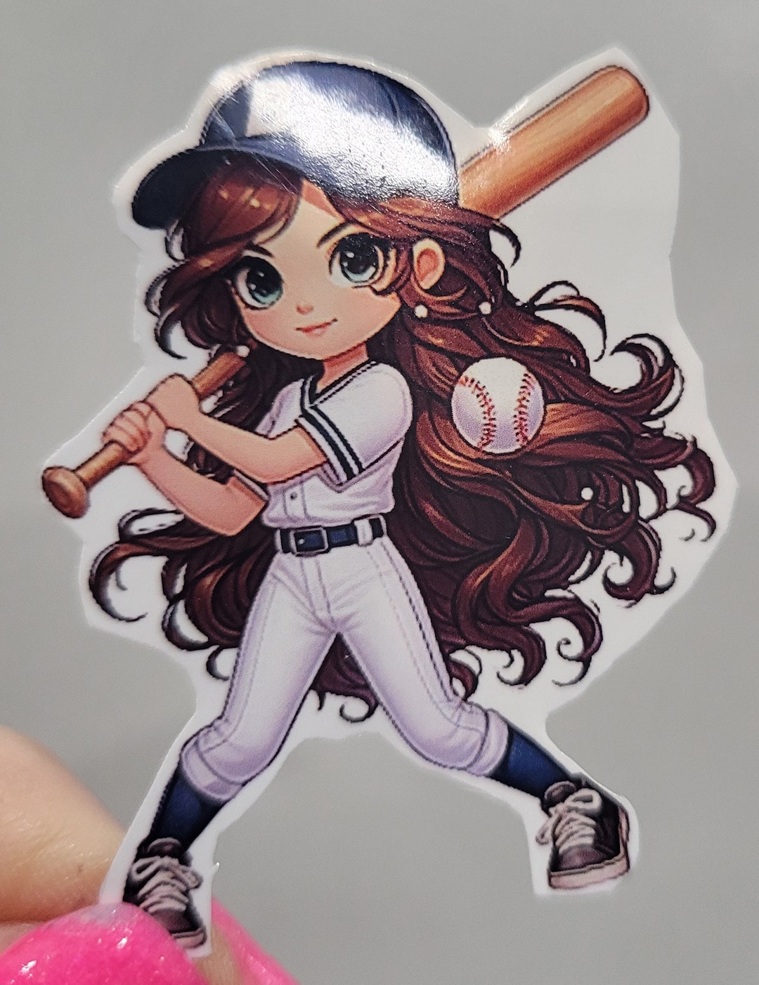 Baseball Girl Batter Vinyl Sticker, - Etsy