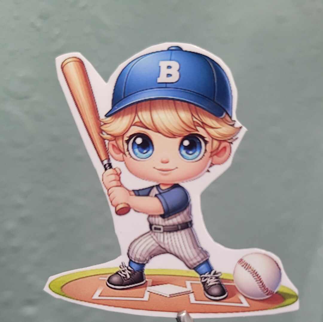 Baseball Boy Vinyl Sticker, Waterproof Decal - Etsy