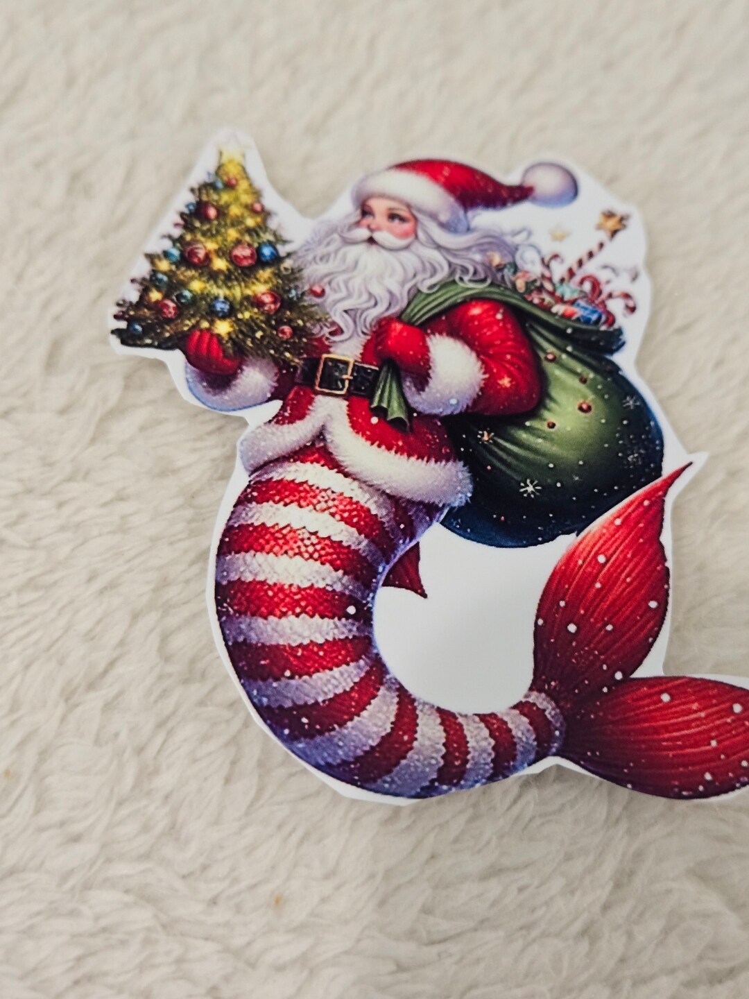 Mermaid Sea Collection Stickers. #1 Santa Mermaid Christmas Tree and ...