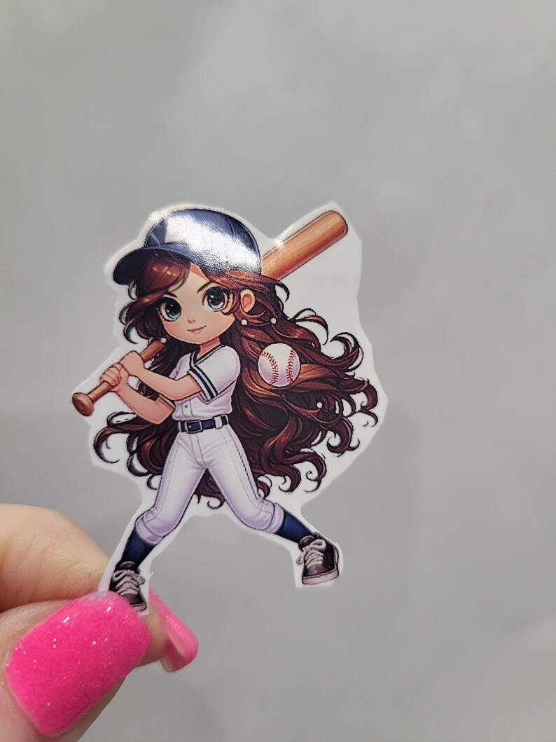 Baseball Girl Batter Vinyl Sticker, - Etsy