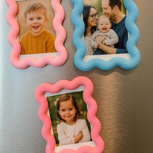 3D Printed Wavy Magnetic Fridge Frame – Colorful Photo Holder, Fun ...