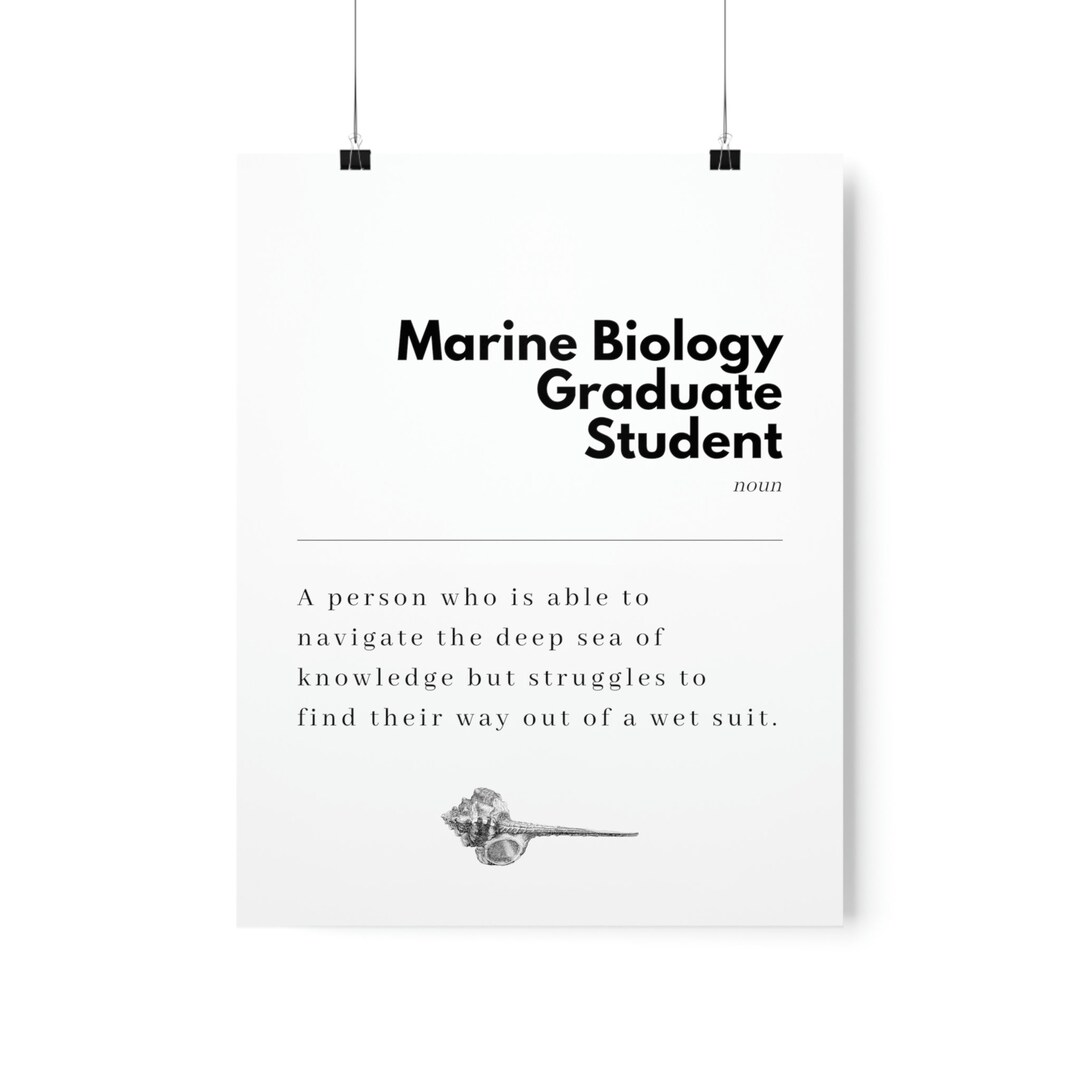 Marine Biology Graduate Student Definition Poster Premium Matte ...
