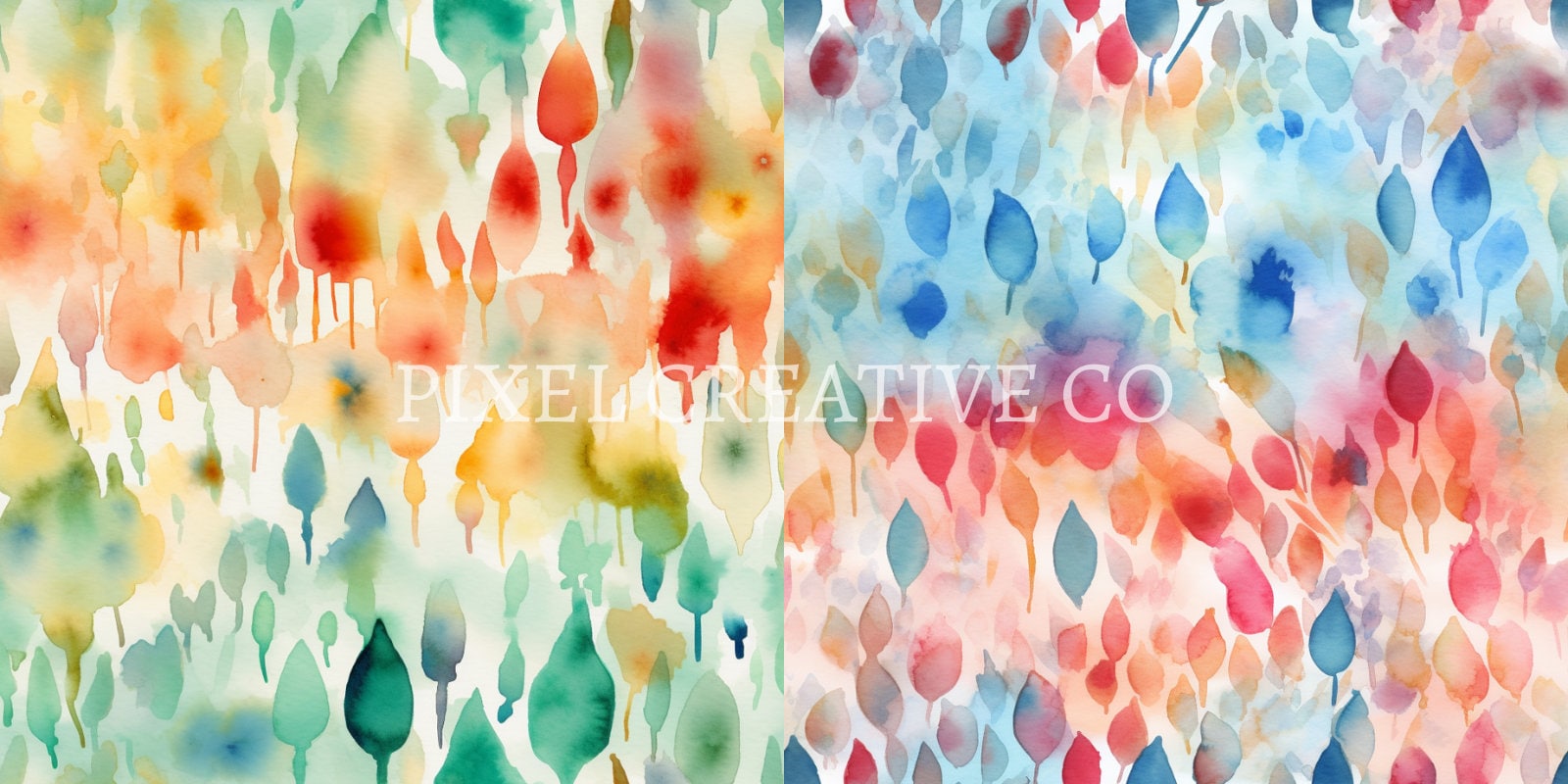 10 Seamless Digital Paper Pack Rainbow Watercolor III - Etsy