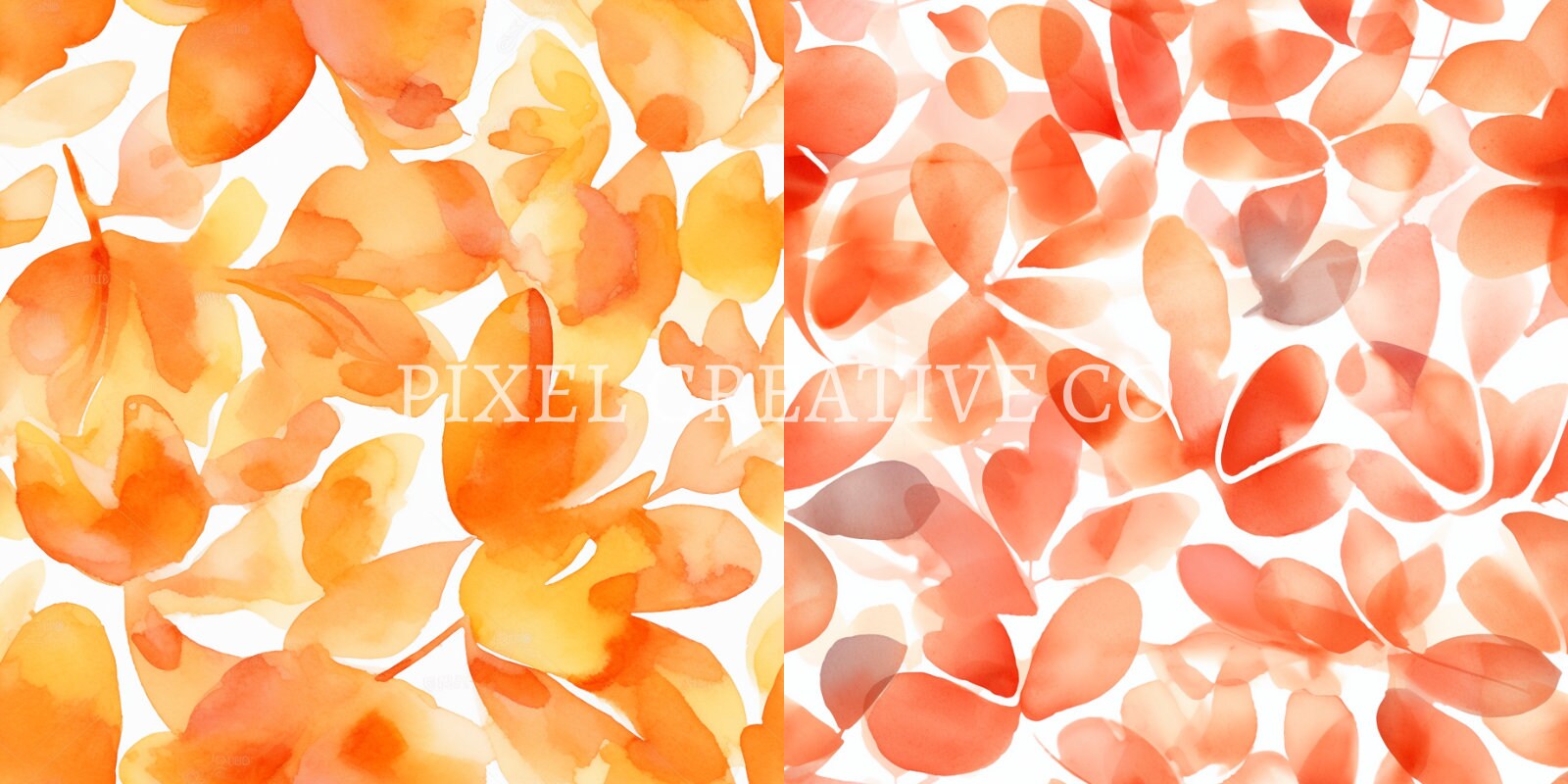 10 Seamless Digital Paper Pack Orange Watercolor Texture - Etsy