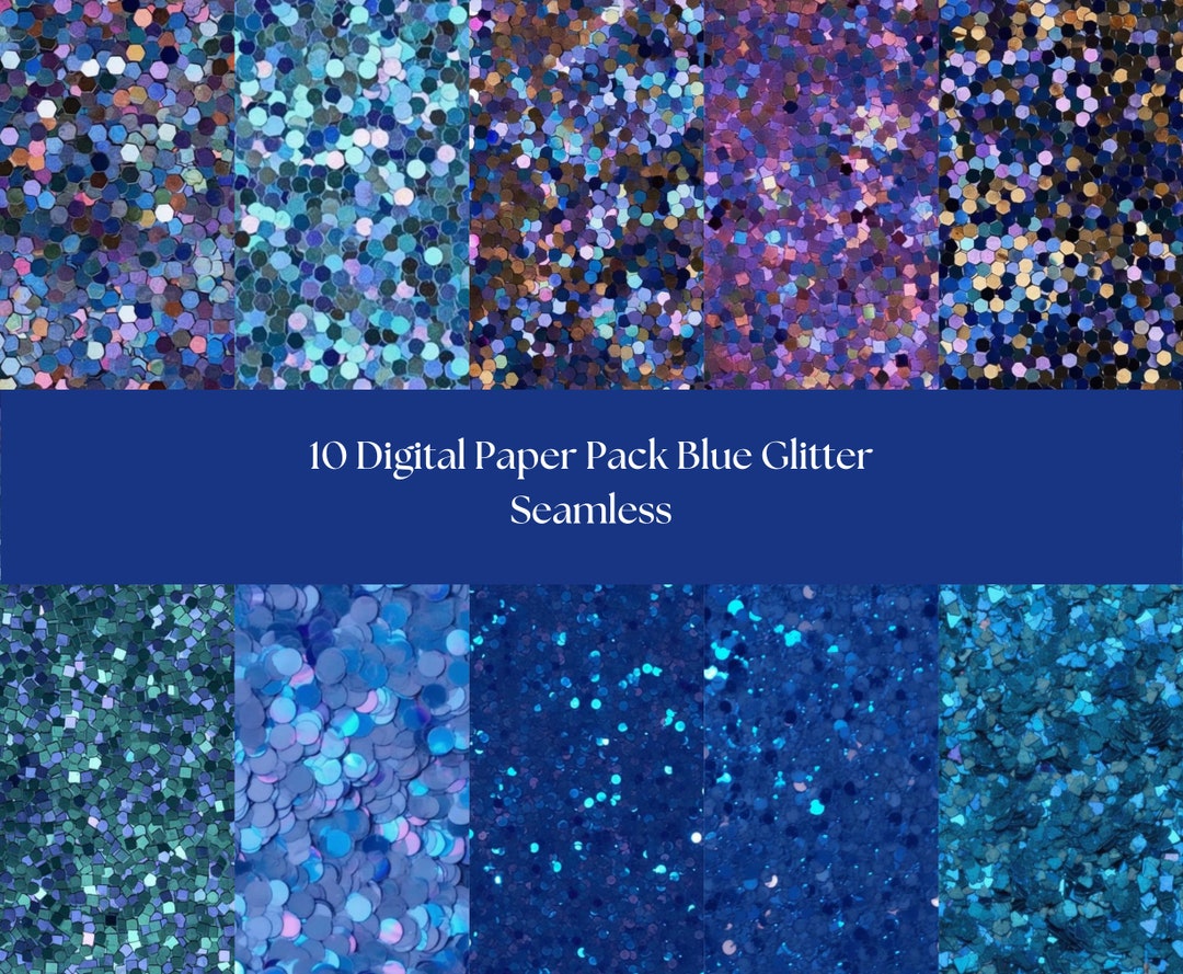 10 Seamless Digital Paper Pack Blue Glitter - Etsy
