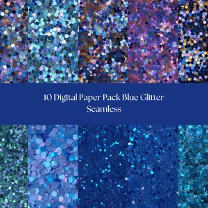 10 Seamless Digital Paper Pack Blue Glitter - Etsy