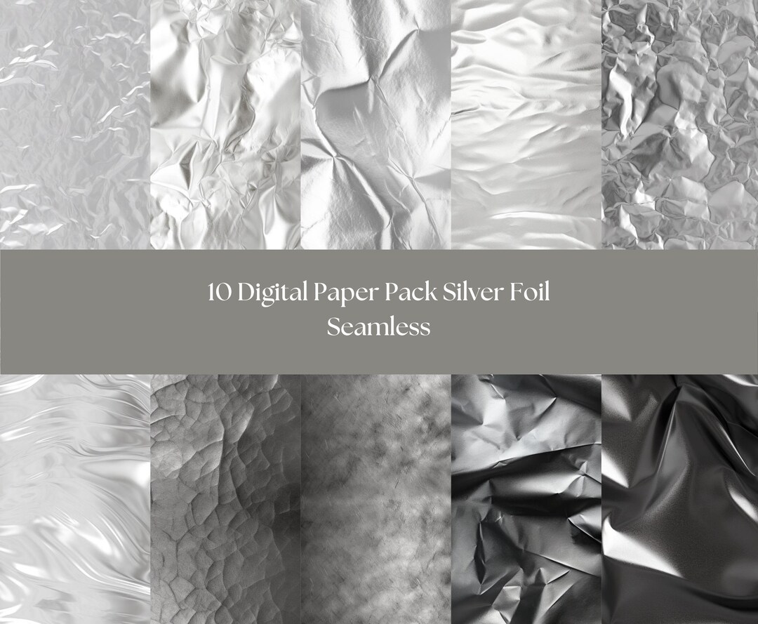 10 Seamless Digital Paper Pack Silver Foil - Etsy