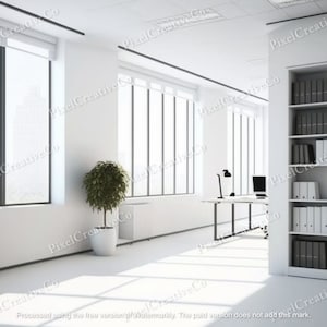 4 Virtual Backgrounds Digital Backdrops Clean White Office, Zoom ...