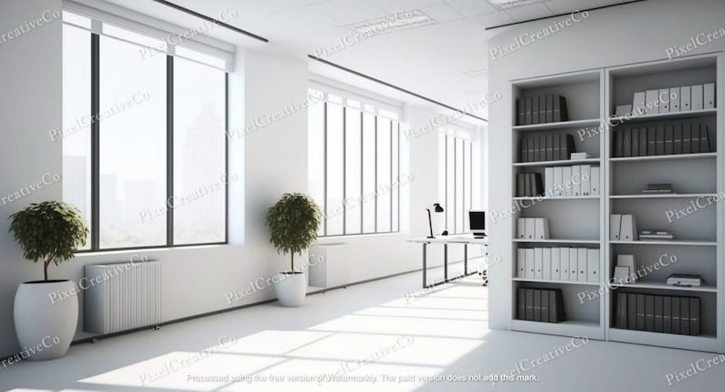 4 Virtual Backgrounds Digital Backdrops Clean White Office, Zoom ...