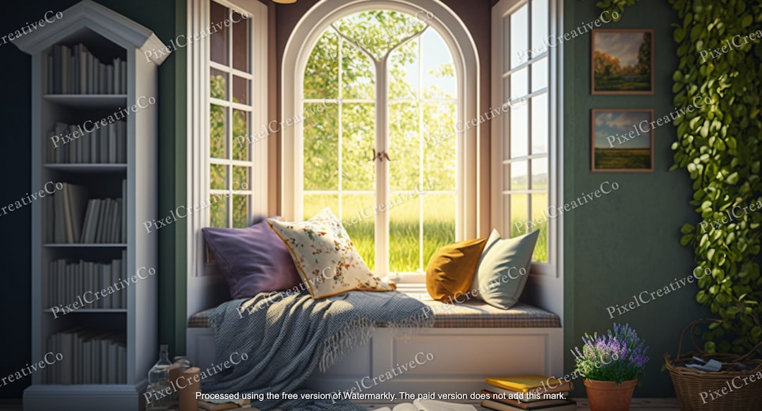 4 Virtual Backgrounds Digital Backdrops Fairytale Reading Nook, Zoom ...