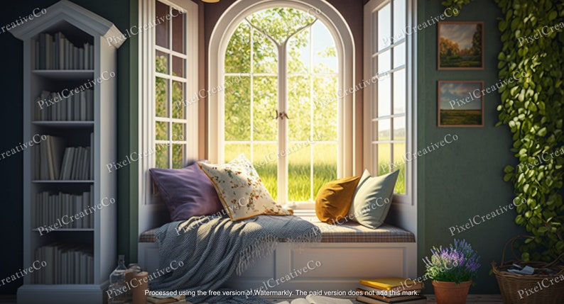 4 Virtual Backgrounds Digital Backdrops Fairytale Reading Nook, Zoom ...