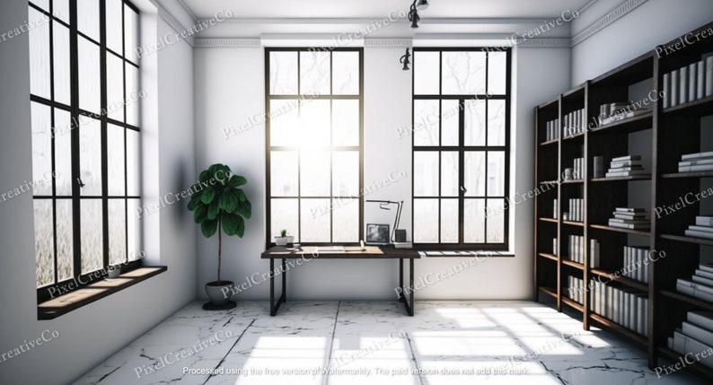 4 Virtual Backgrounds Digital Backdrops Clean White Office, Zoom ...