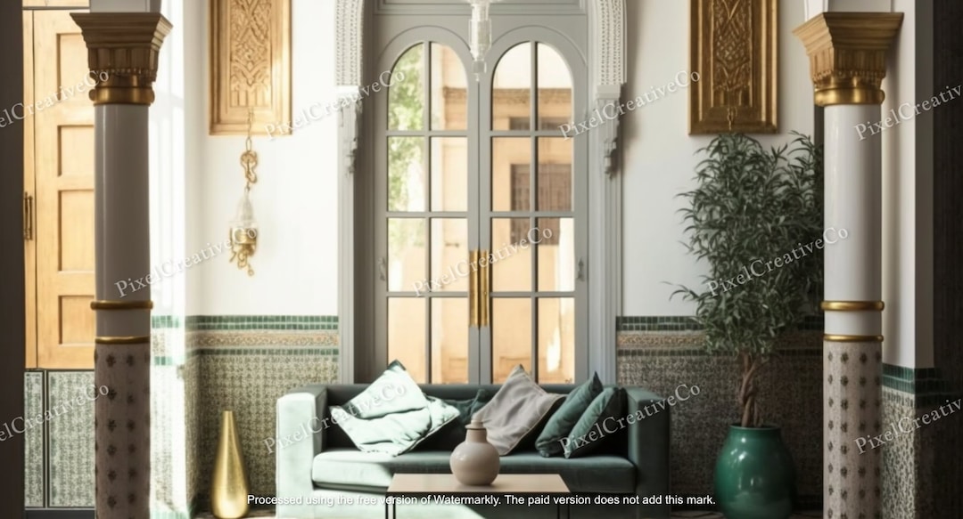 4 Virtual Backgrounds Digital Backdrops Moroccan Entry, Zoom, Google ...