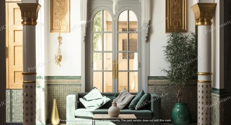 4 Virtual Backgrounds Digital Backdrops Moroccan Entry, Zoom, Google ...