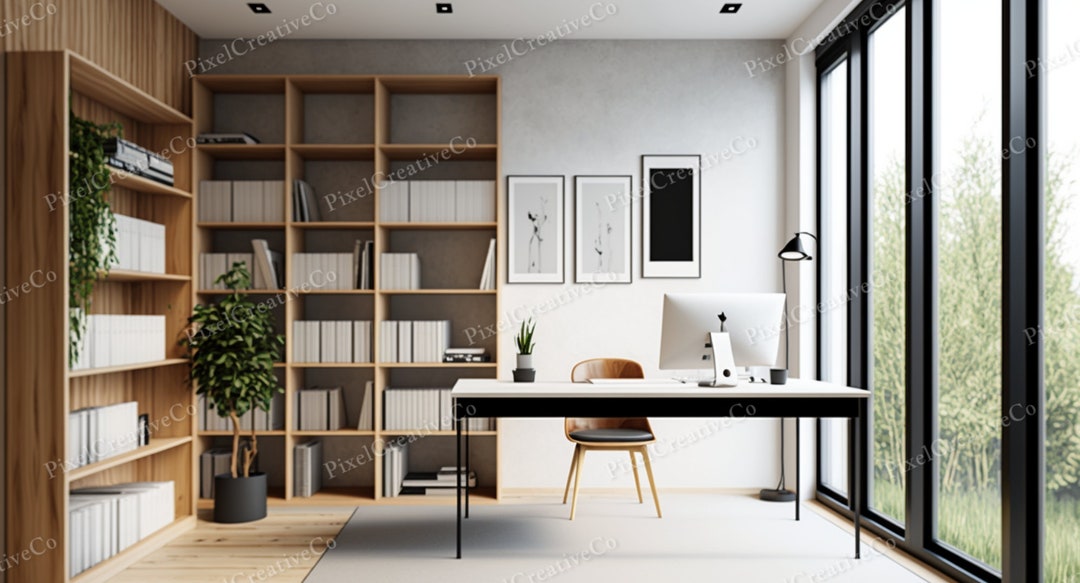 4 Virtual Backgrounds Digital Backdrops Office, Zoom, Google Meet ...