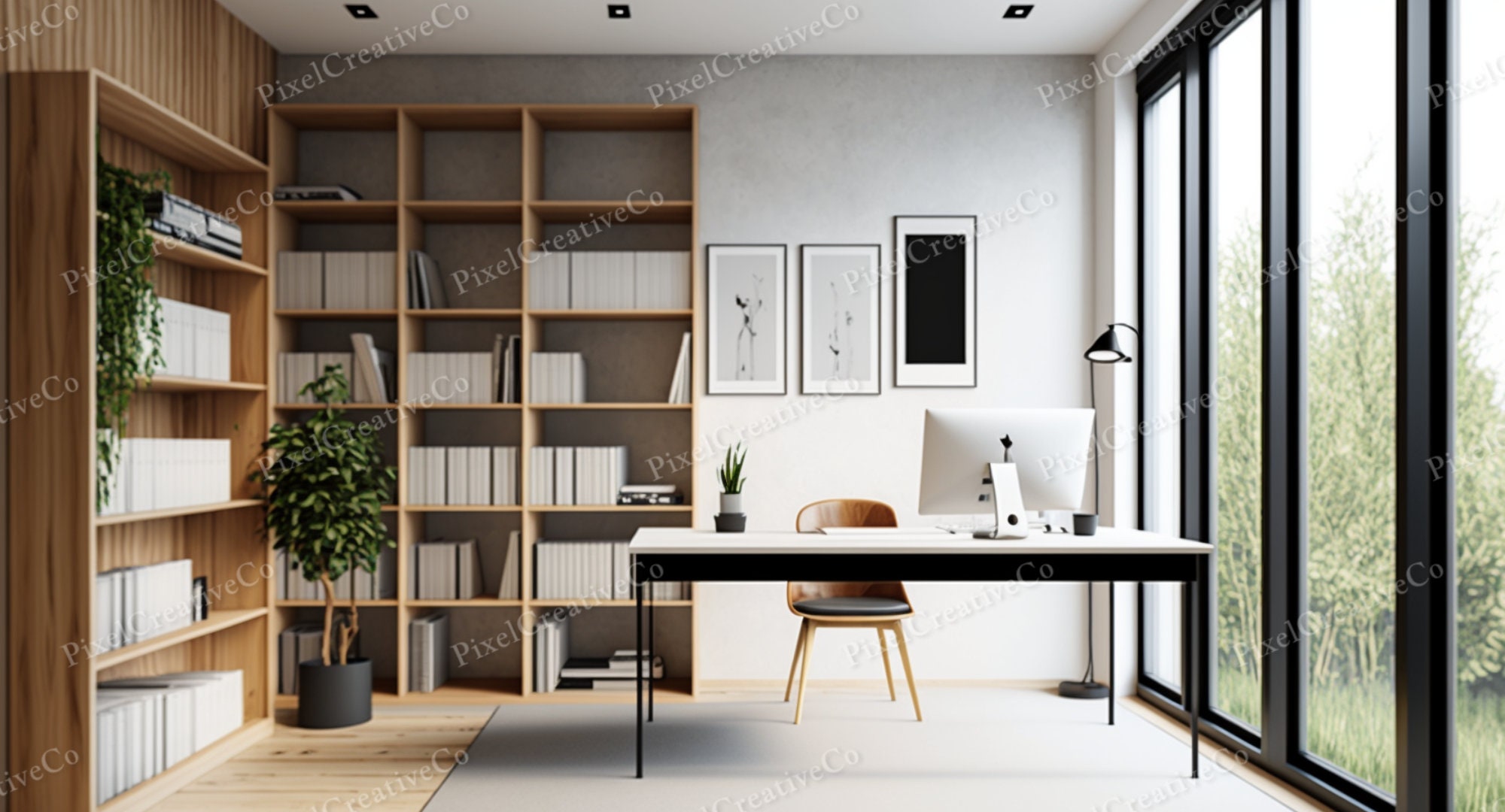 4 Virtual Backgrounds Digital Backdrops Office, Zoom, Google Meet ...