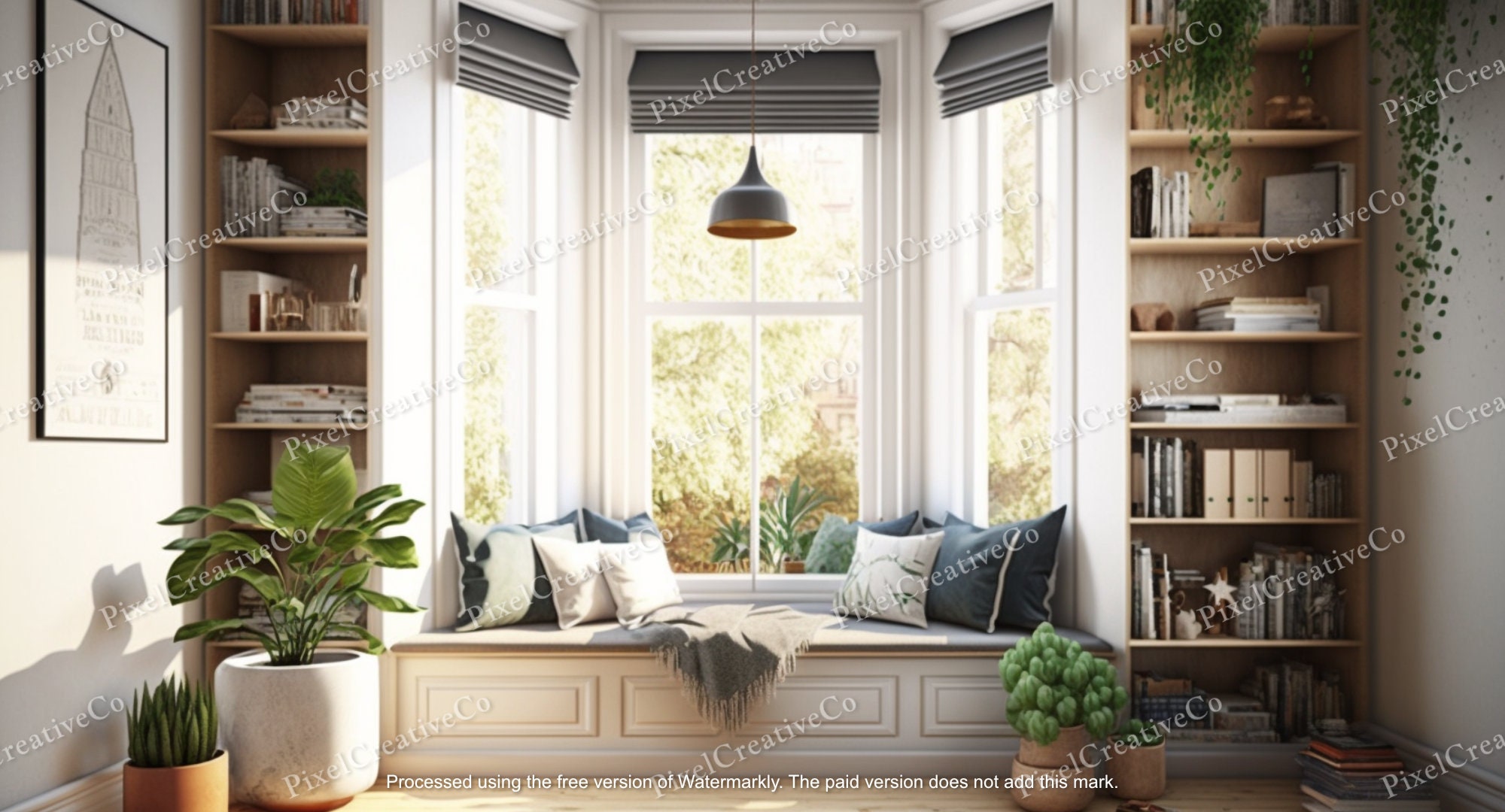 4 Virtual Backgrounds Digital Backdrops Cozy Reading Nook, Zoom, Google ...