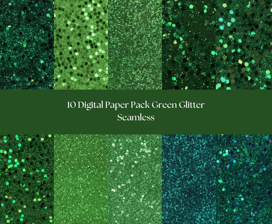 10 Seamless Digital Paper Pack Green Glitter - Etsy