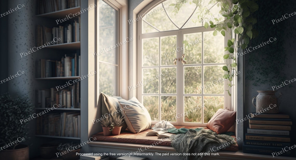 4 Virtual Backgrounds Digital Backdrops Fairytale Reading Nook, Zoom ...