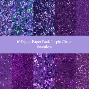 10 Seamless Digital Paper Pack Purple Glitter - Etsy