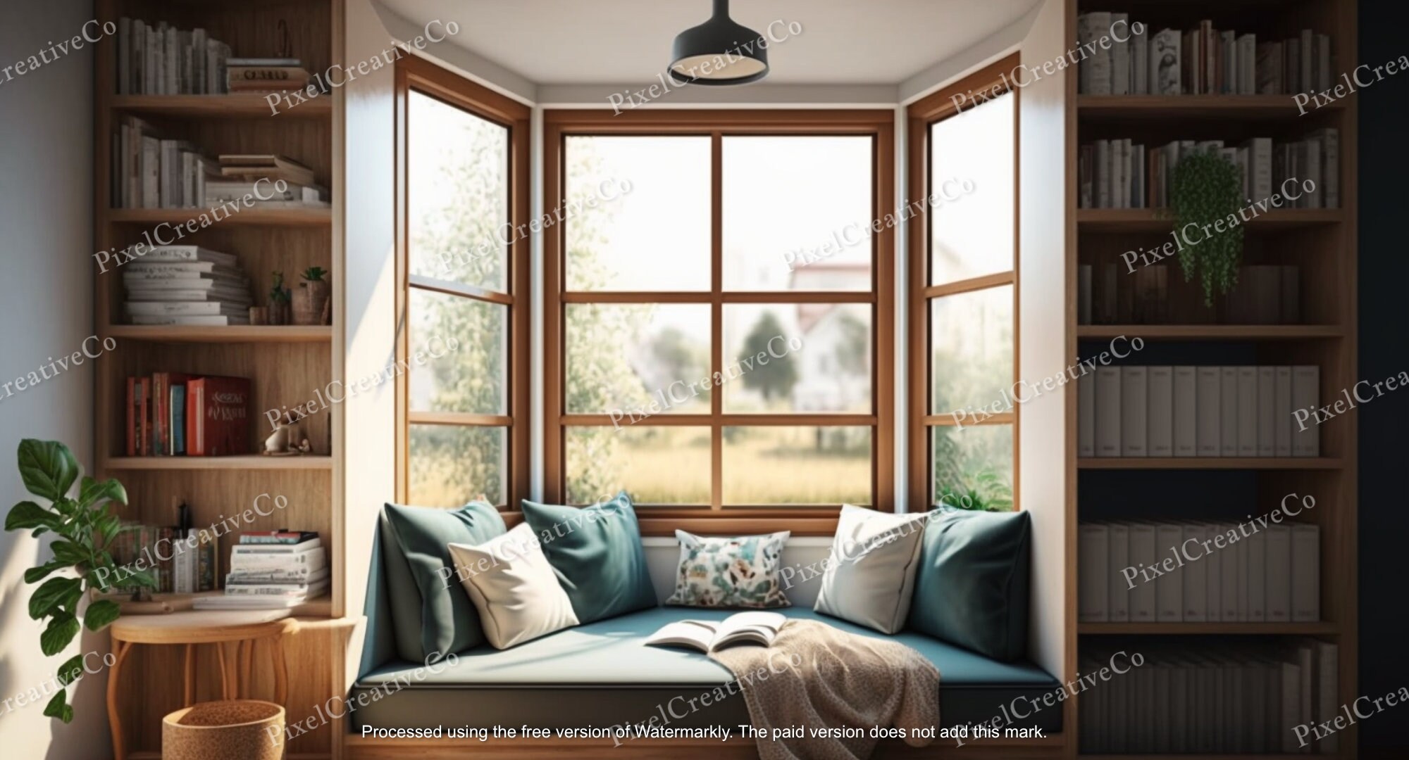 4 Virtual Backgrounds Digital Backdrops Neutral Reading Nook, Zoom ...