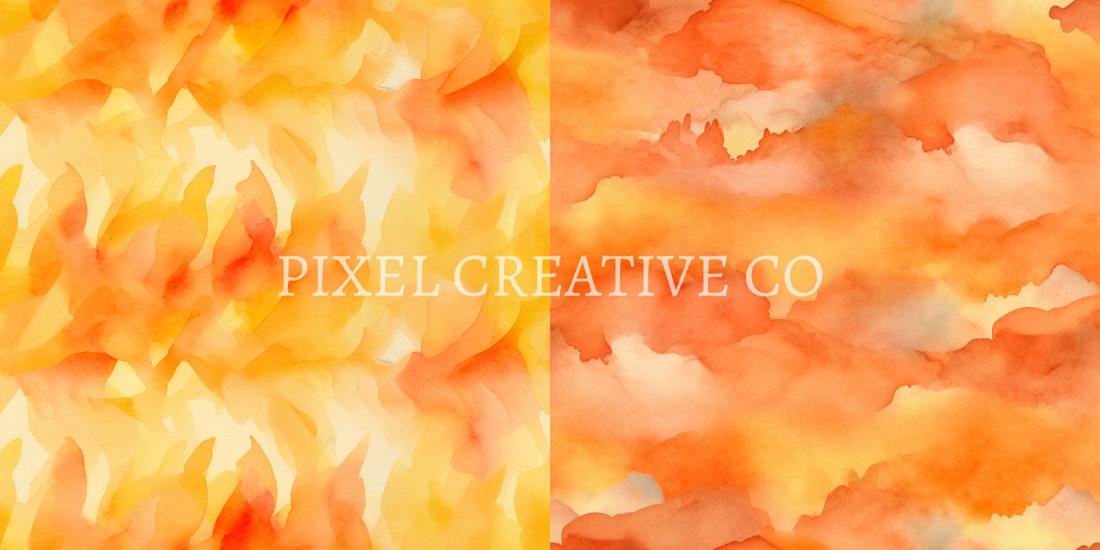 10 Seamless Digital Paper Pack Orange Watercolor Texture - Etsy
