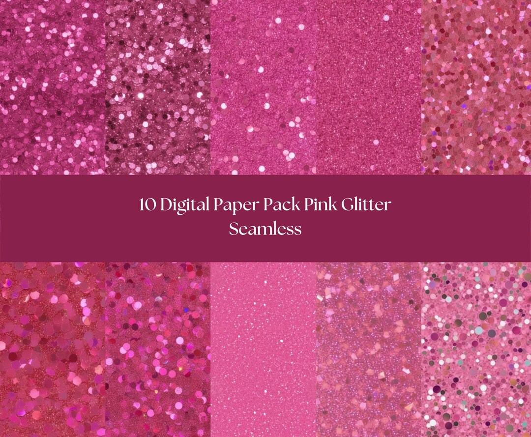 10 Seamless Digital Paper Pack Pink Glitter - Etsy