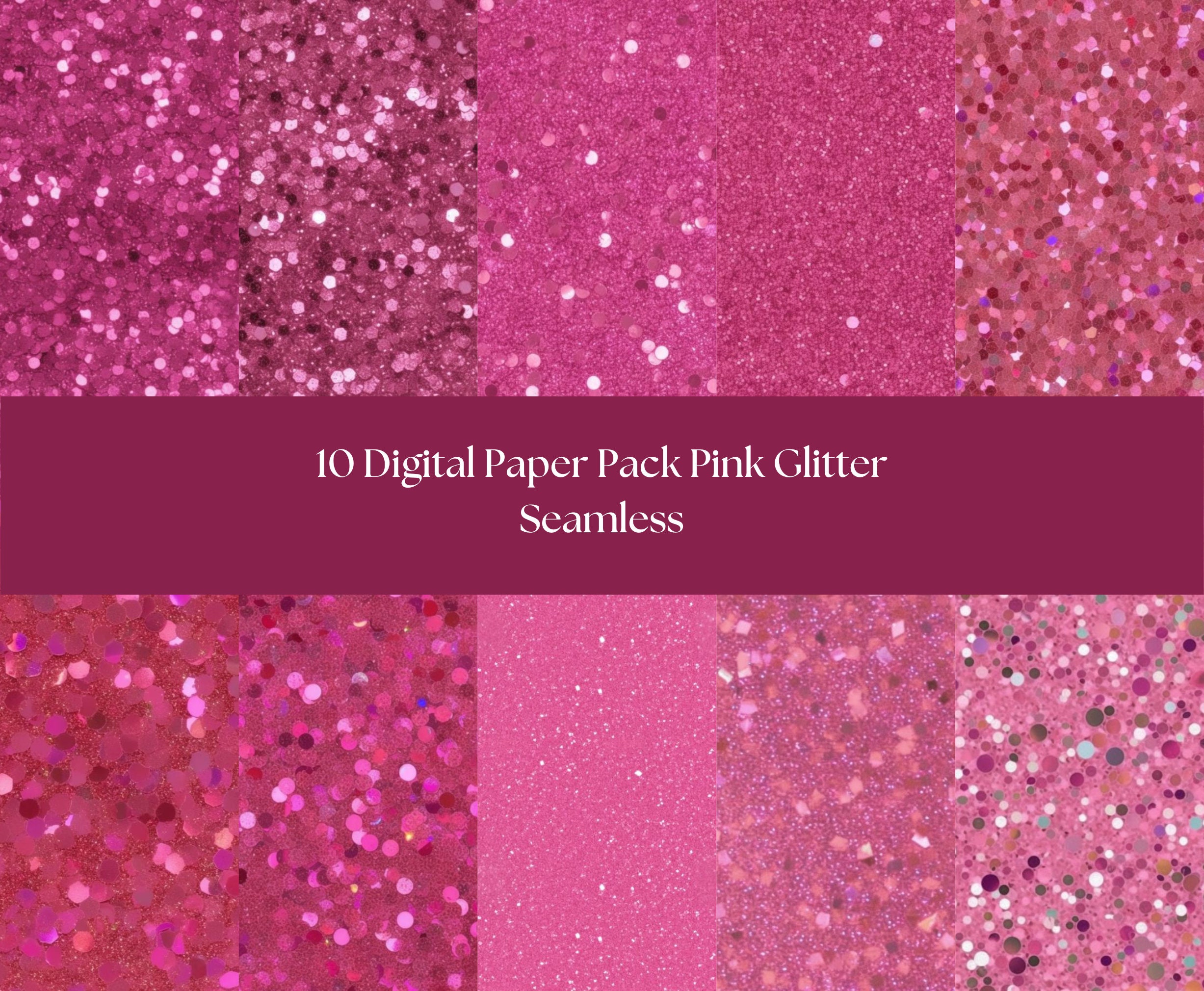 10 Seamless Digital Paper Pack Pink Glitter - Etsy