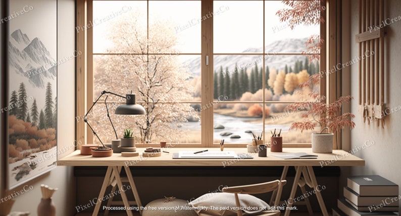 4 Virtual Backgrounds Digital Backdrops Light Japandi, Zoom, Google ...