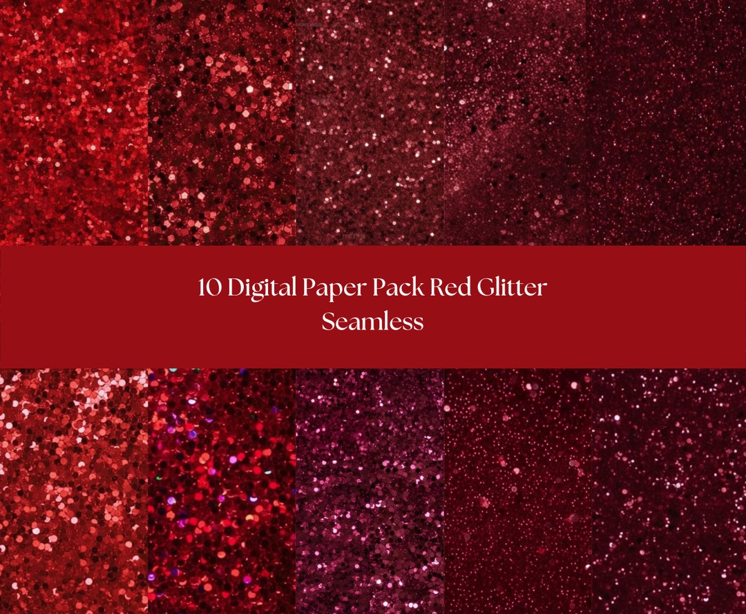 10 Seamless Digital Paper Pack Red Glitter - Etsy