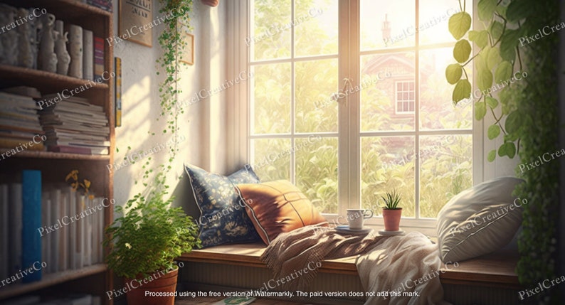 4 Virtual Backgrounds Digital Backdrops Fairytale Reading Nook, Zoom ...