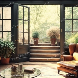4 Virtual Backgrounds Digital Backdrops London Sitting Room, Zoom ...
