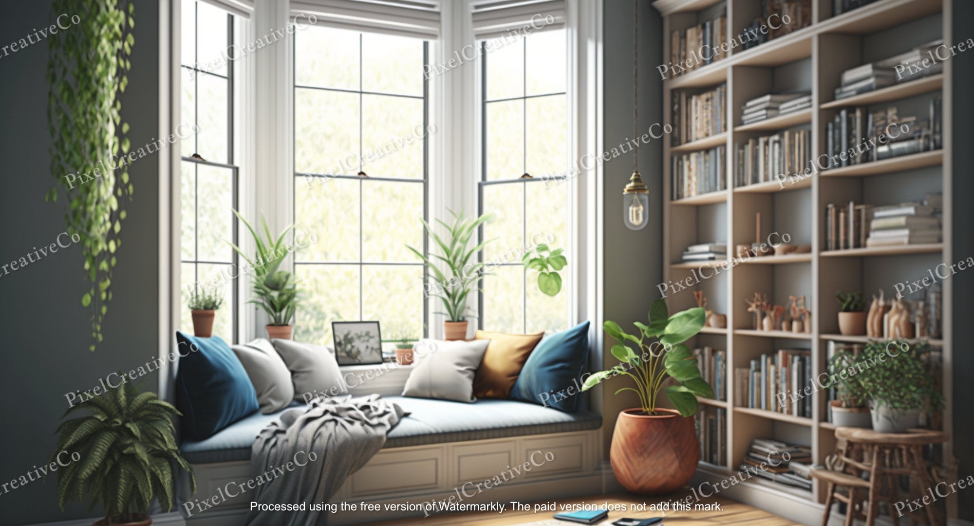 4 Virtual Backgrounds Digital Backdrops Cozy Reading Nook, Zoom, Google ...