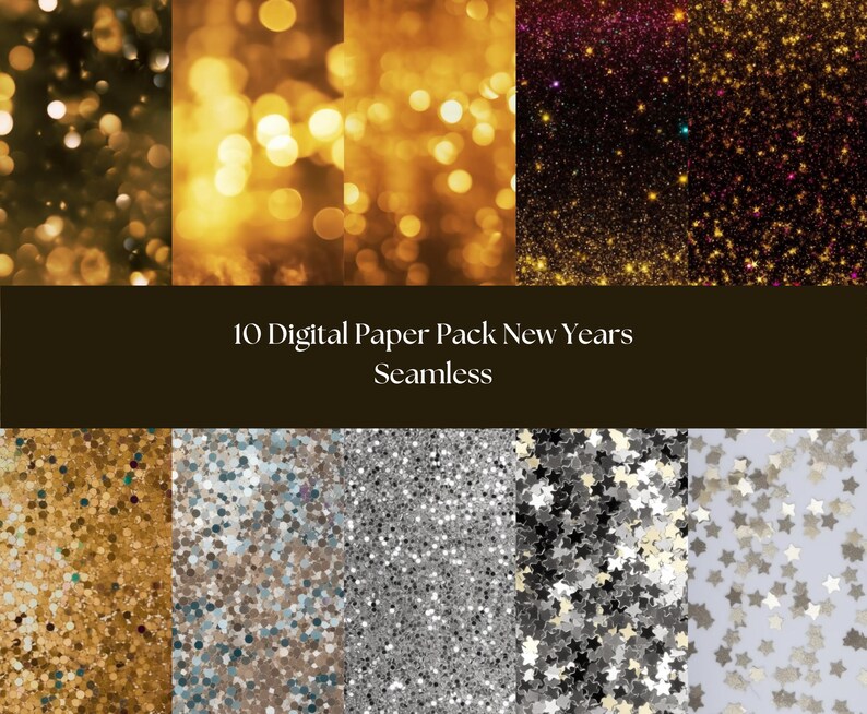 10 Seamless Digital Paper Pack New Year New Years Patterns - Etsy