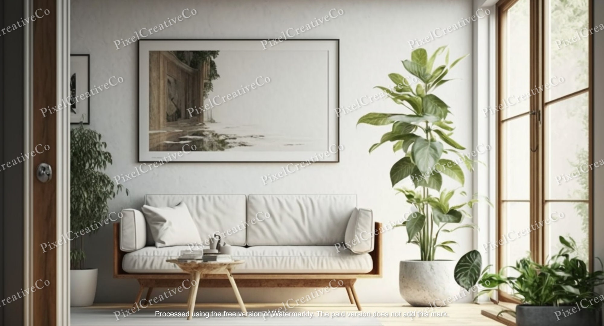 4 Mockups, Virtual Backgrounds Minimalist Sitting Room, Zoom, Google ...