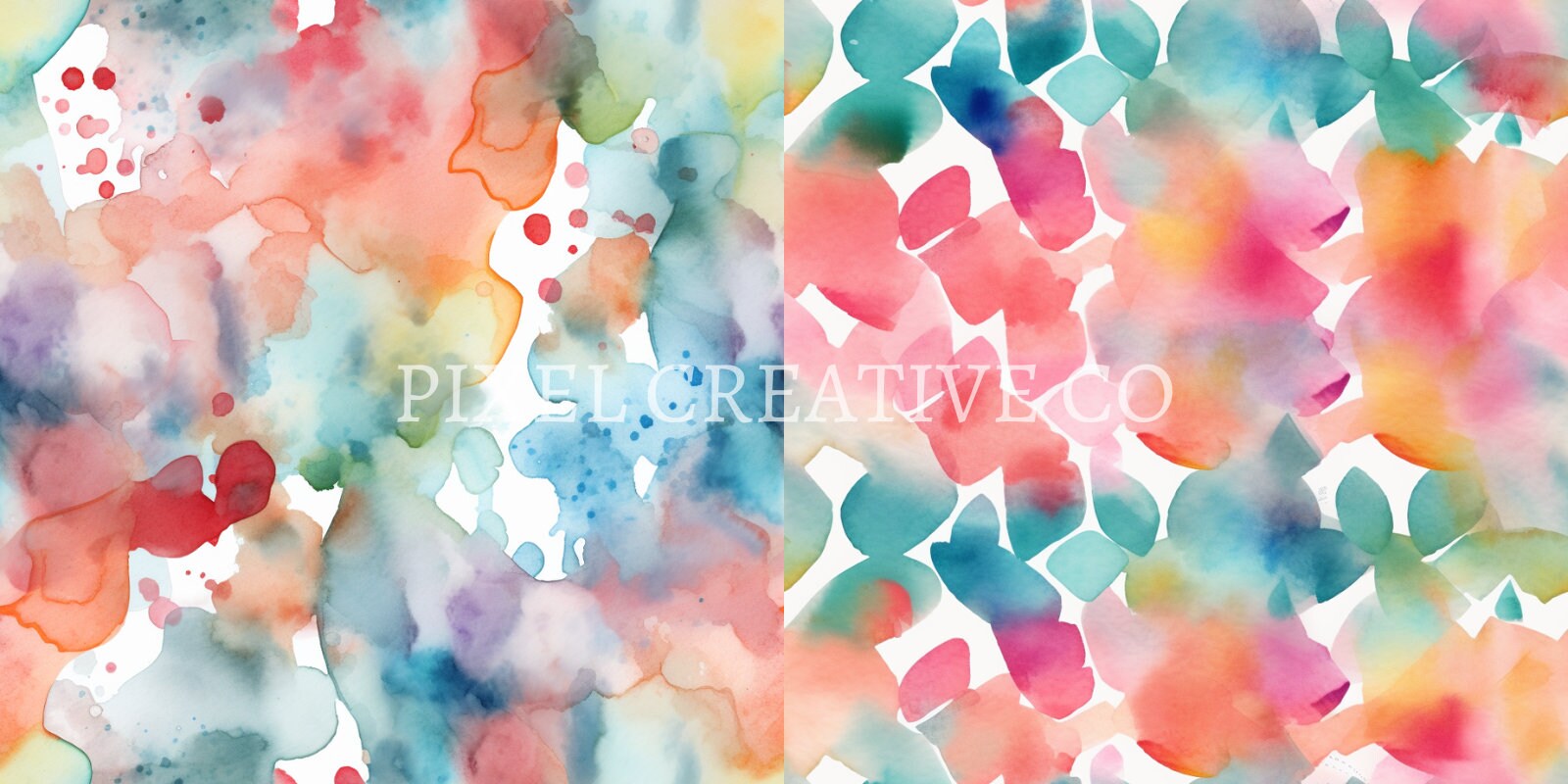 10 Seamless Digital Paper Pack Rainbow Watercolor I - Etsy