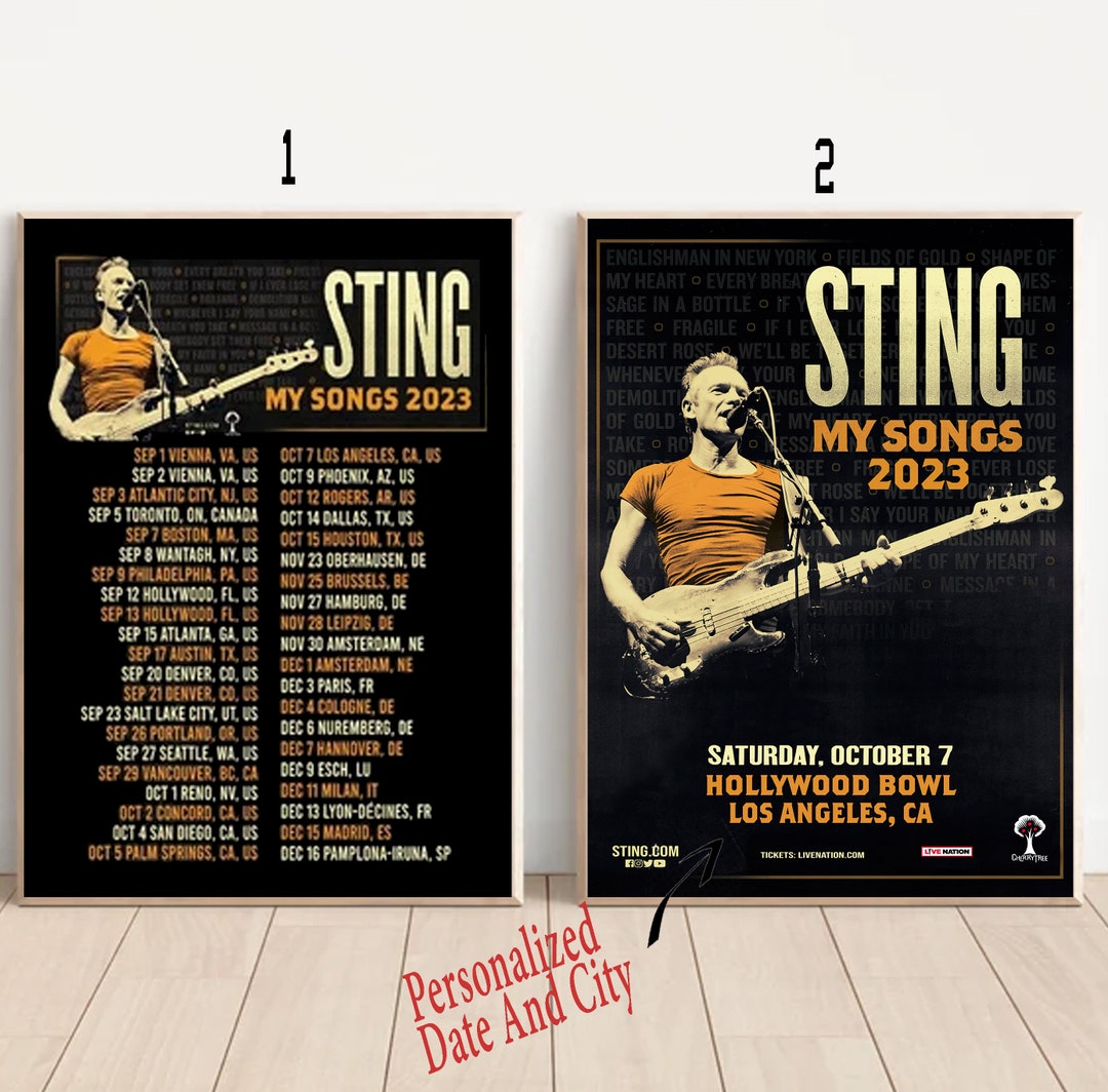 Custom Sting My Songs 2023 World Tour Sting Tour 2023 Poster - Etsy