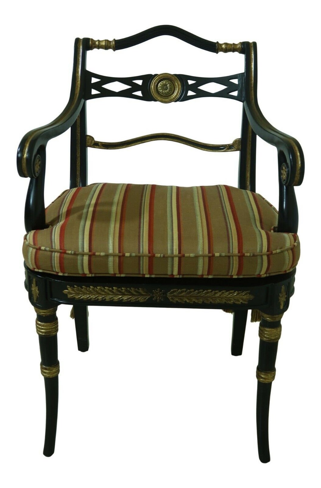 Theodore Alexander Ebonized Gilt Regency-style Arm Chair - Etsy