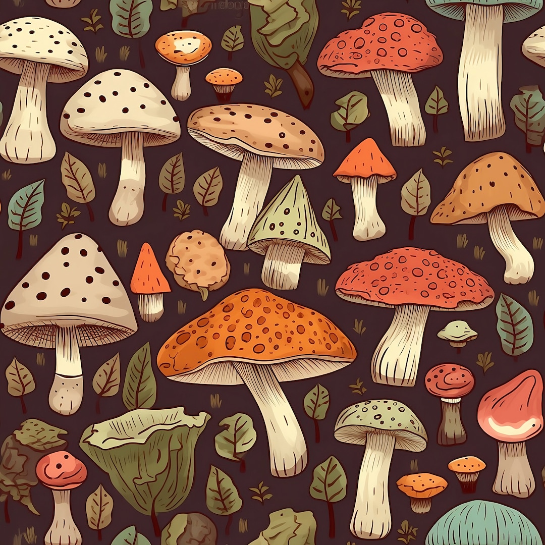 Vintage Mushroom Tiles - Etsy